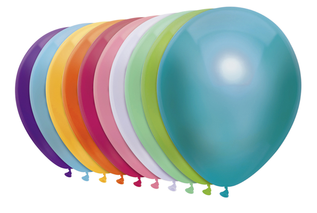 BALLON HAZA UNI 30CM 50 STUKS METALLIC ASSORTI | Office Wageningen