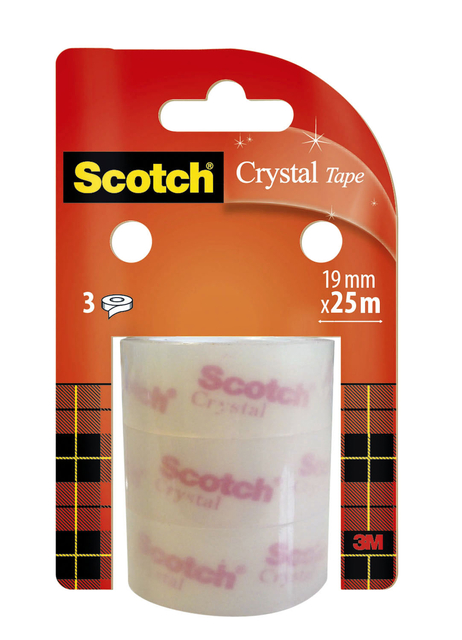 PLAKBAND SCOTCH CRYSTAL 19MMX25M TRANSPARANT | Office Wageningen