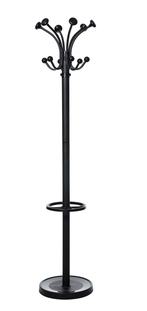 KAPSTOK MAUL NUBIS STND 176CM 20 HAKEN ZW RAL9004 | Office Wageningen